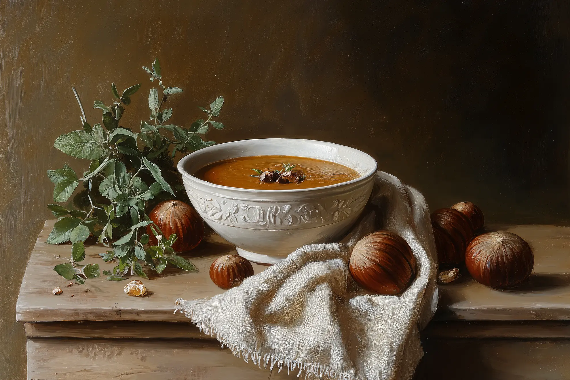 French Chestnut Soup Recipe (Velouté de Châtaignes) - Léonce Chenal